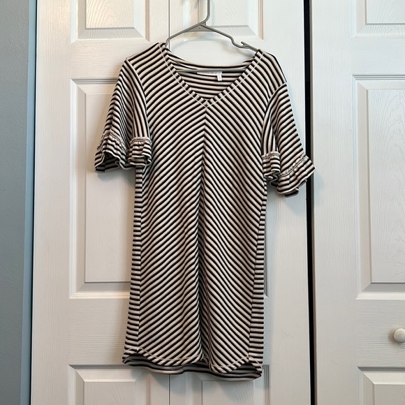 Chloe | Dresses | See By Chloe Flutter Sleeve Striped Dress | Poshmark